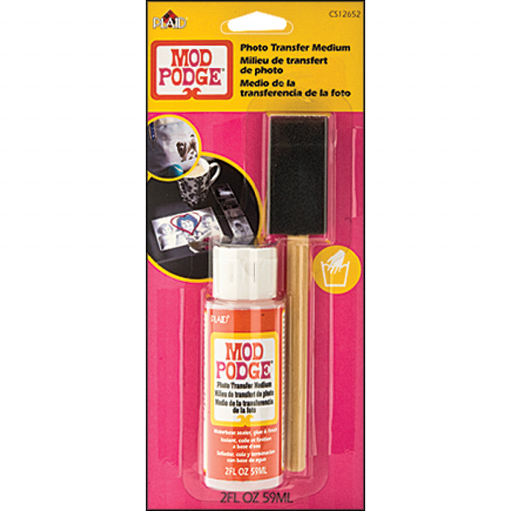 Mod Podge Photo Transfer Medium, 59ml, med Skumpensel – HobbyHimmelen